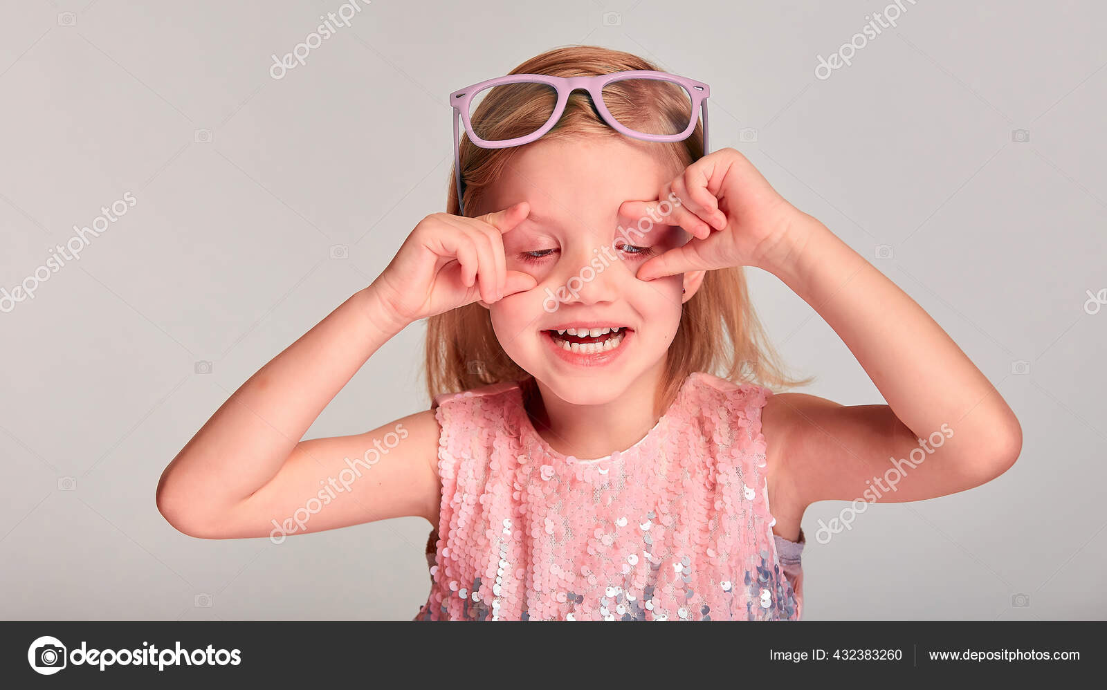 Cute Kid Girl Trying Open Eyes Child Blond Hair Yawns Stock Photo by ...