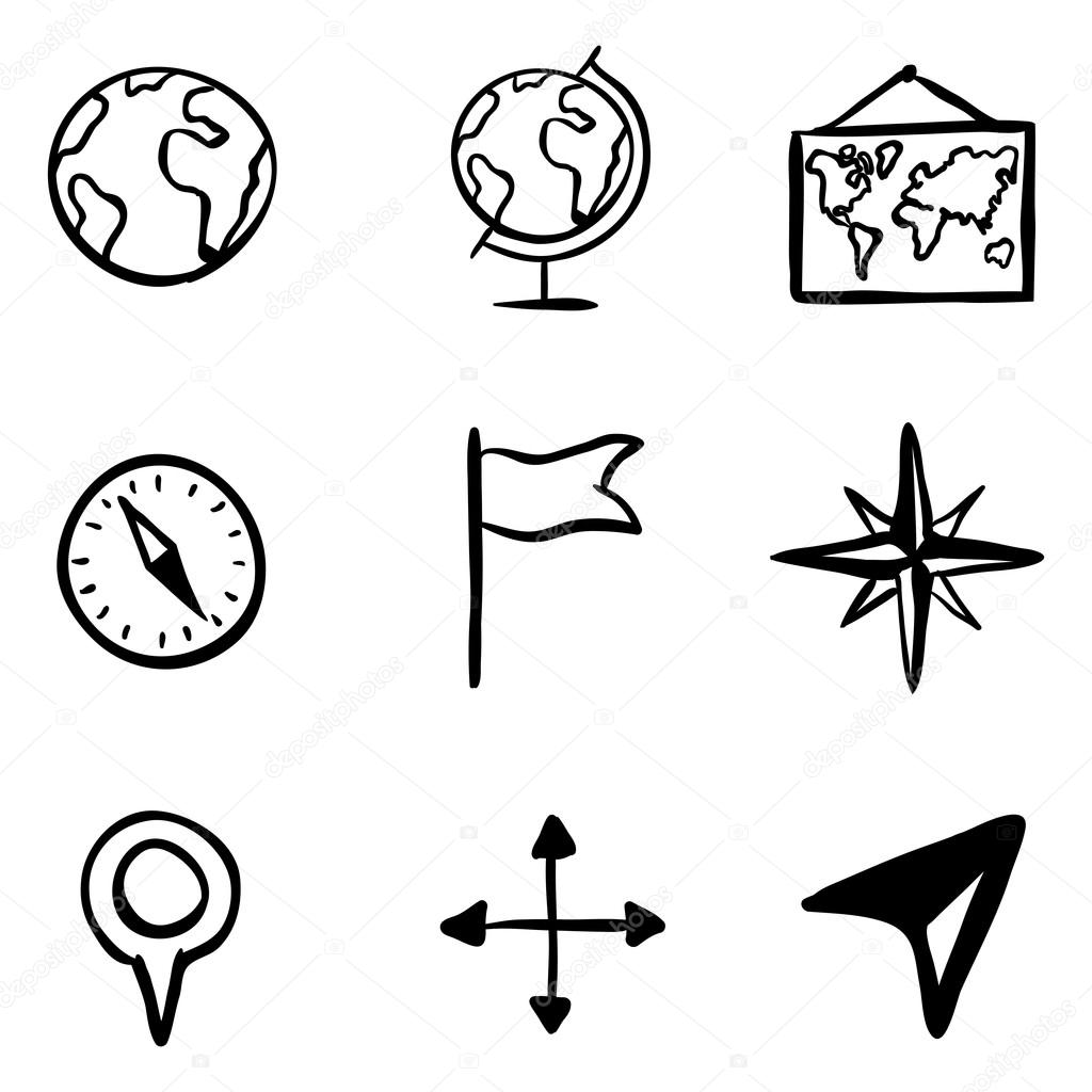 Geography Icons Set Stock Vector Image By ©nikiteev 111545416