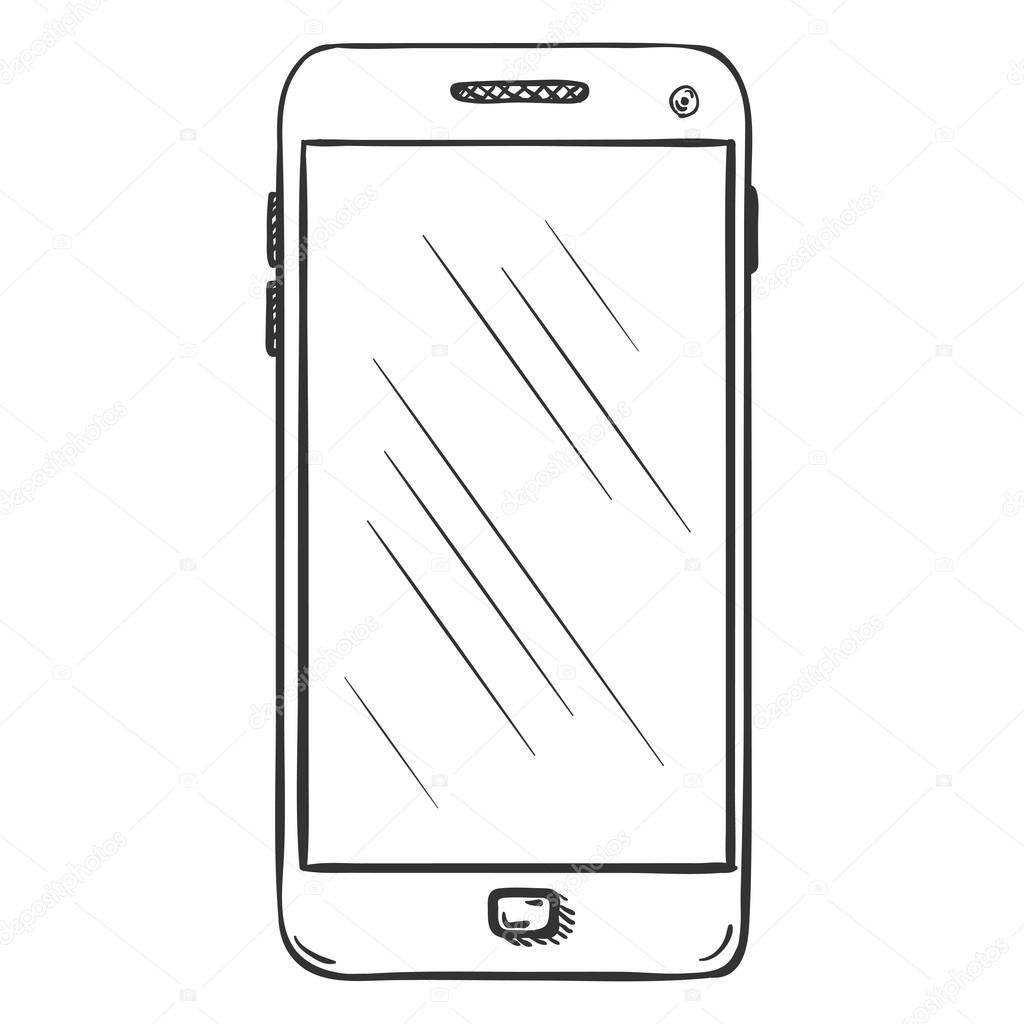 Single Sketch Smartphone Stock Vector by ©nikiteev 117134278 Single Sketch Smartphone Stock Vector by ©nikiteev 117134278