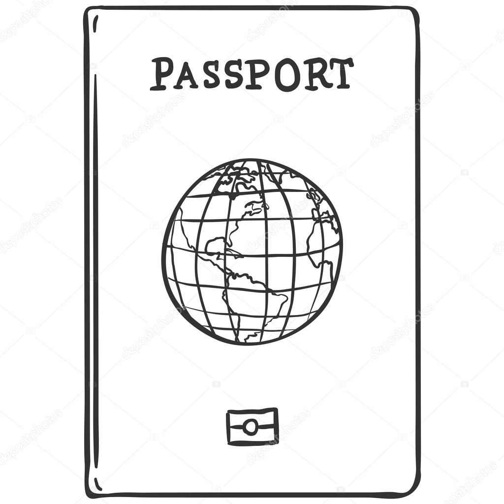 Single Sketch Of Passport Stock Vector By ©nikiteev 119420512