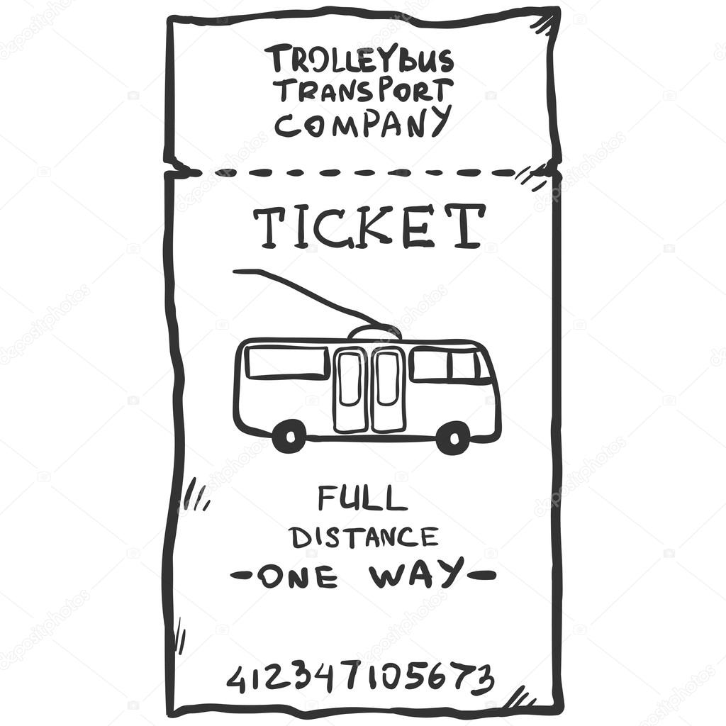 Single Ticket Sketch Stock Vector Image by ©nikiteev #119420576