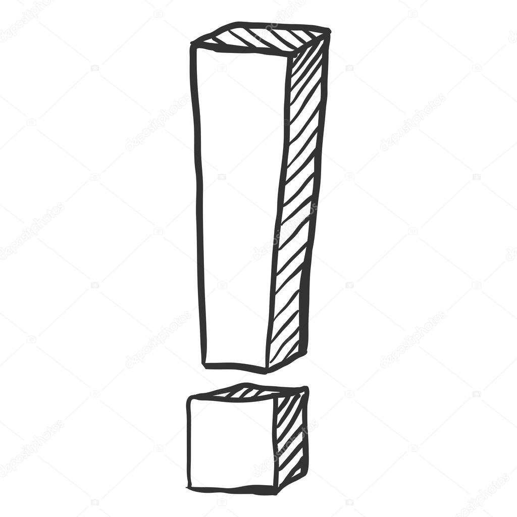 Sketch Exclamation Mark Stock Vector Image by ©nikiteev #120930408