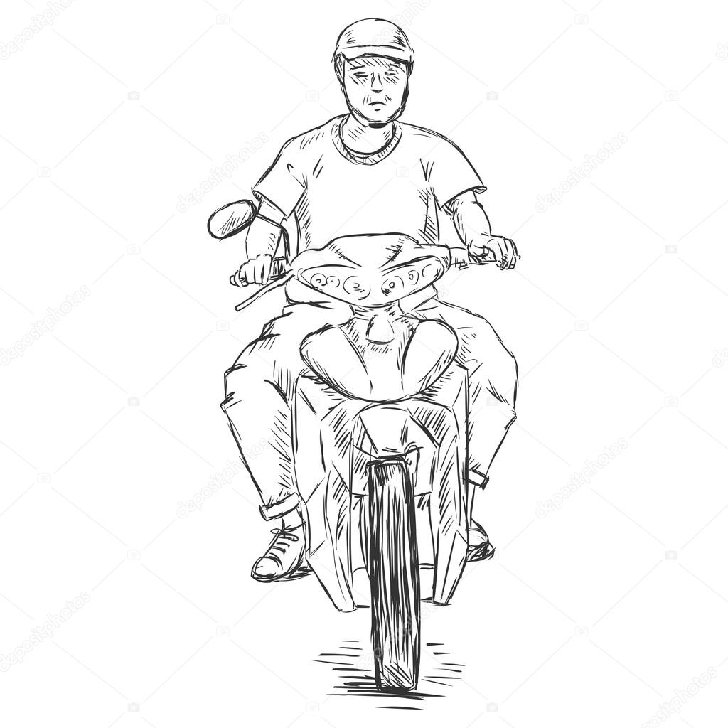 Man on Motorbike Stock Vector Image by ©nikiteev #57087093