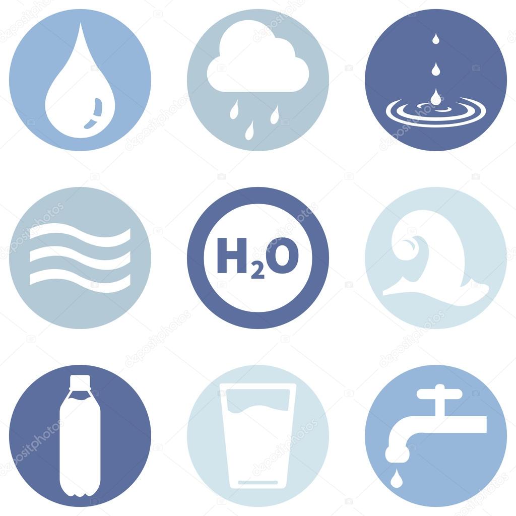 Water Icons — Stock Vector © nikiteev #58173969