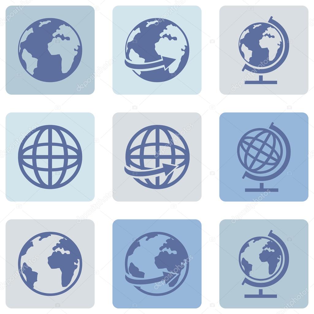 Globe Icons Stock Vector by ©nikiteev 58278285