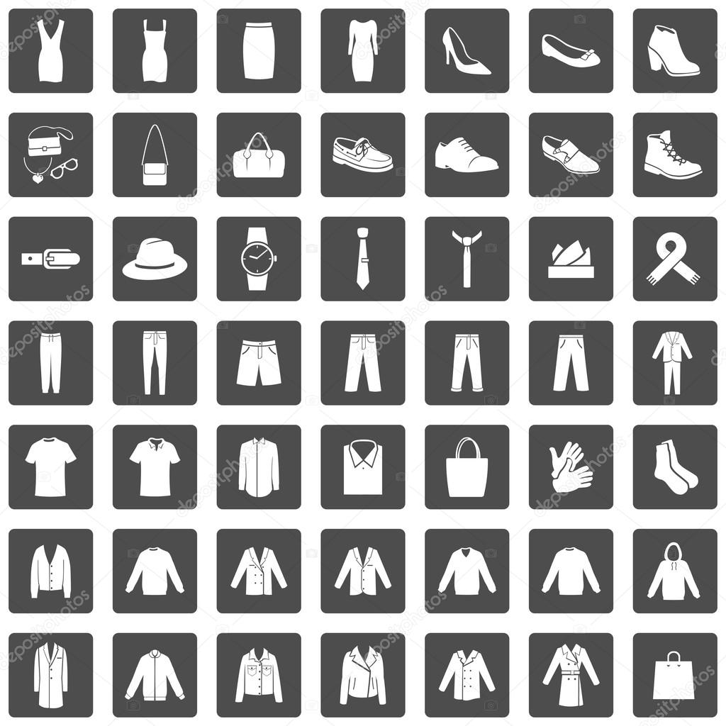 Conjunto de 49 iconos de ropa Vector de stock por ©nikiteev 68782199