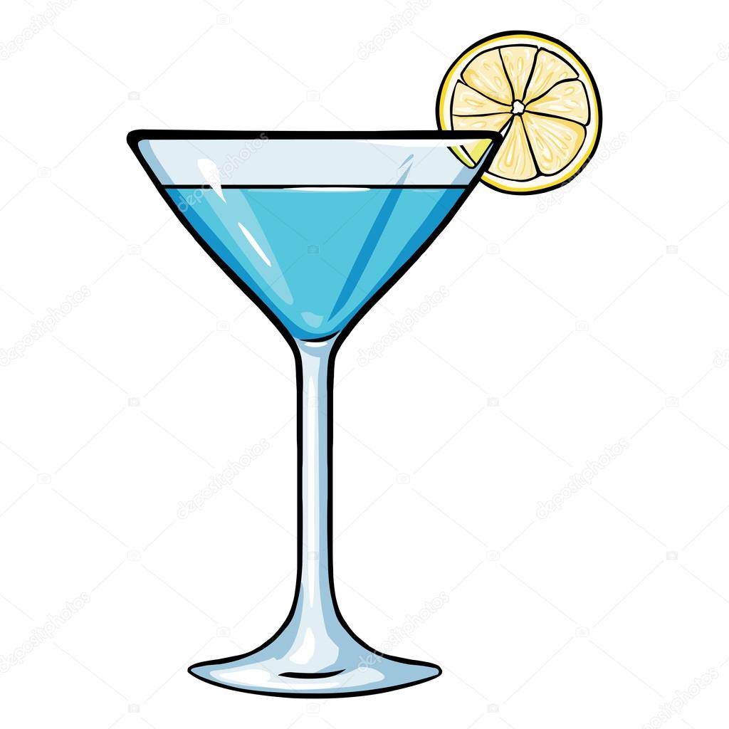 Cartoon Blue Cocktail with Lime Stock Vector Image by ©nikiteev #73483101