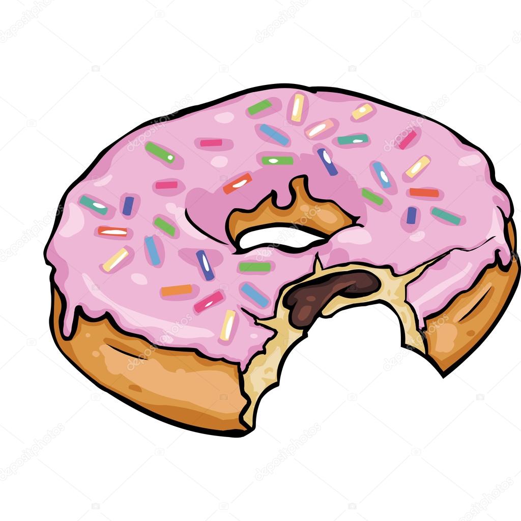 Single Cartoon Doughnut — Stock Vector © nikiteev #84888984
