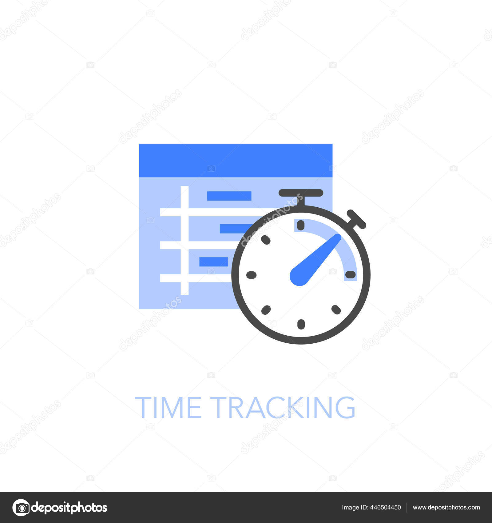 Time Tracking Symbol Stopwatch Time Plan Table Easy Use Your Stock Vector by ©tomas.knopp@gmail ...