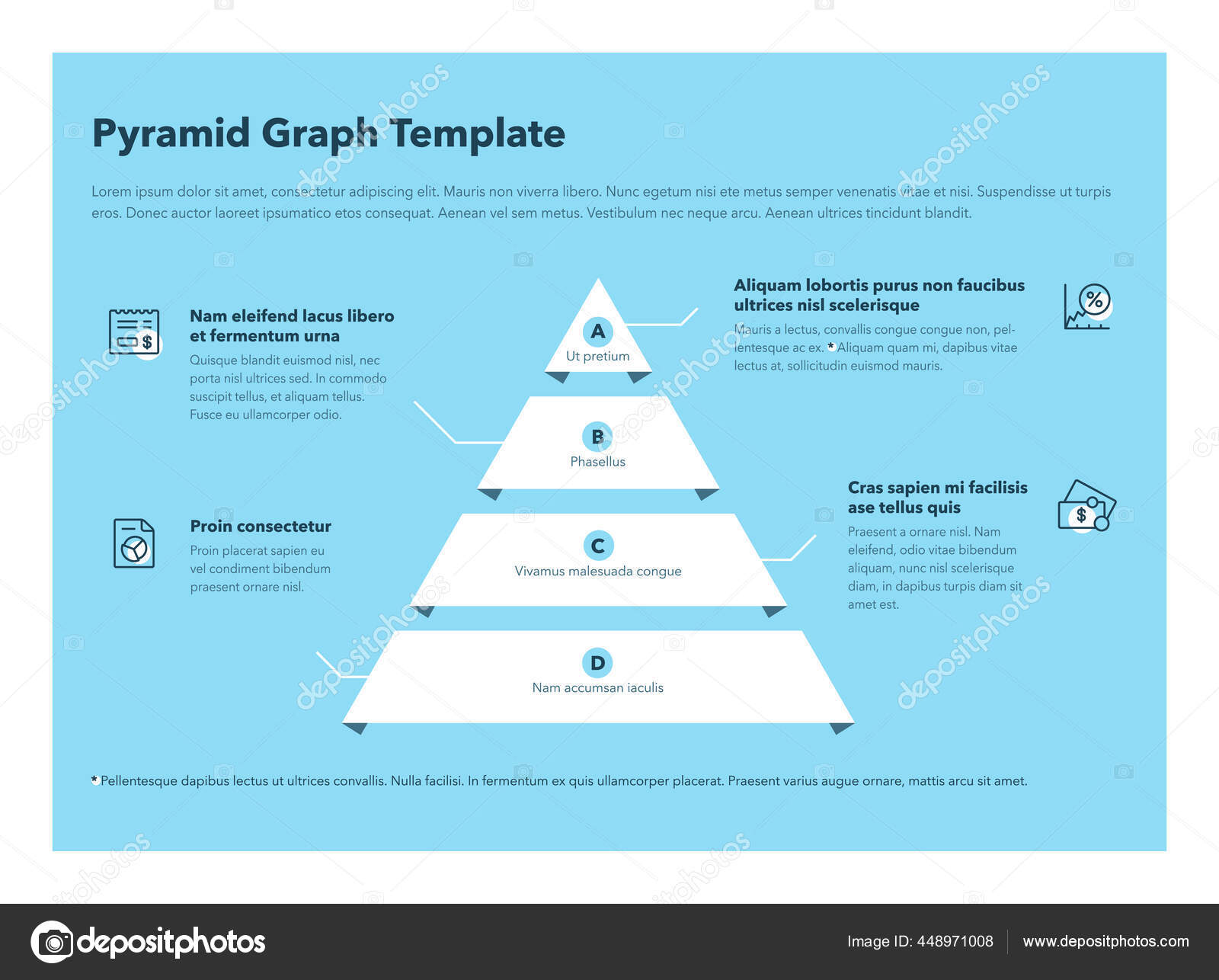 Pyramid Graph Template Colorful Steps Blue Version Easy Use Your Stock ...