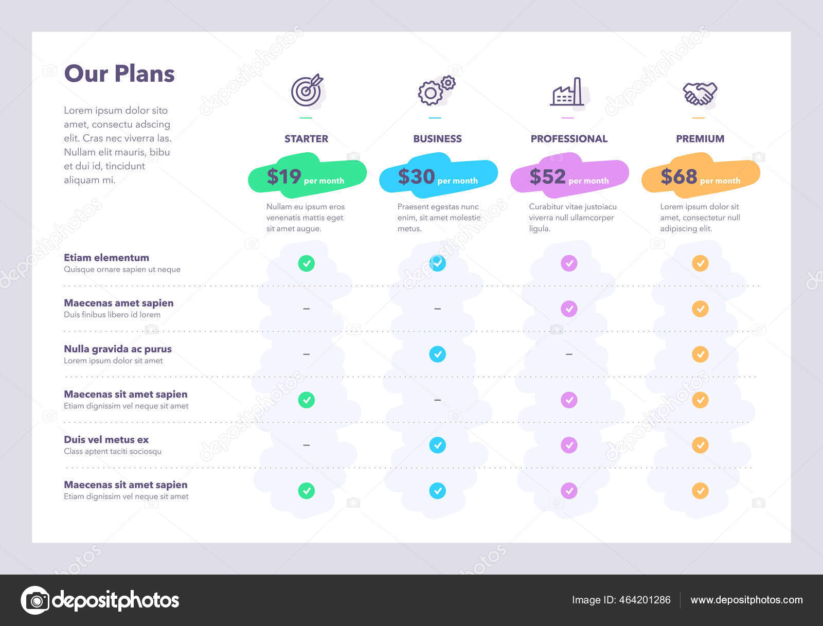 Tableau Comparaison Des Prix Moderne Avec Quatre Abonnements Place Pour ...