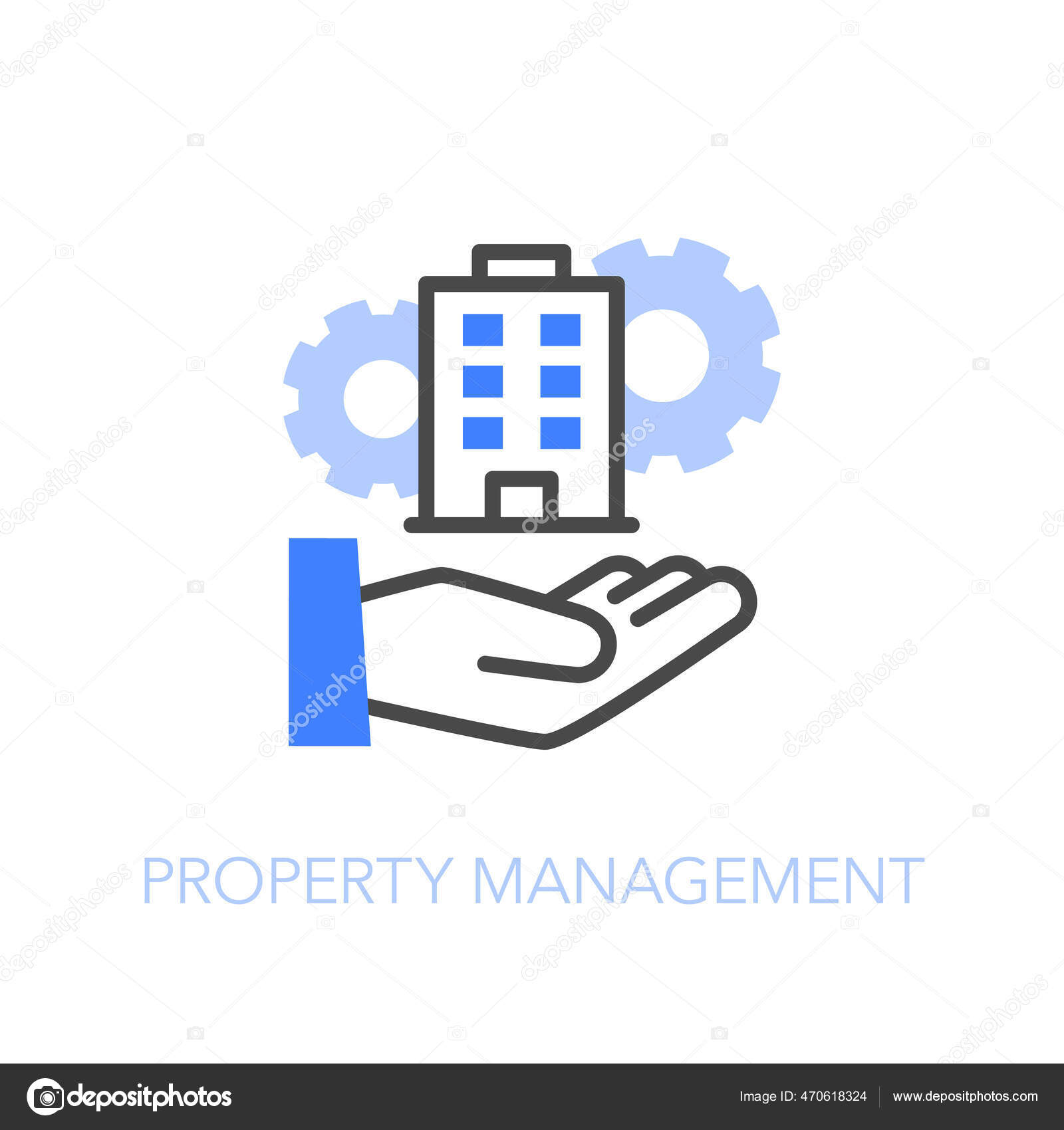 Property Management Symbol Human Hand Building Easy Use Your Website ...