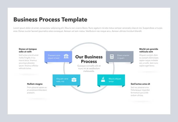 Simple Business Process Template Five Colorful Stages Slide Business ...