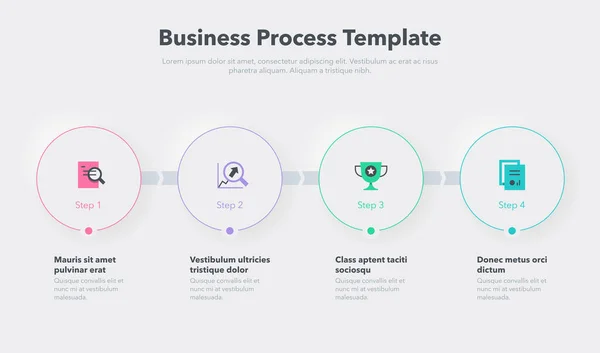 Simple Business Process Template Five Colorful Stages Slide Business ...