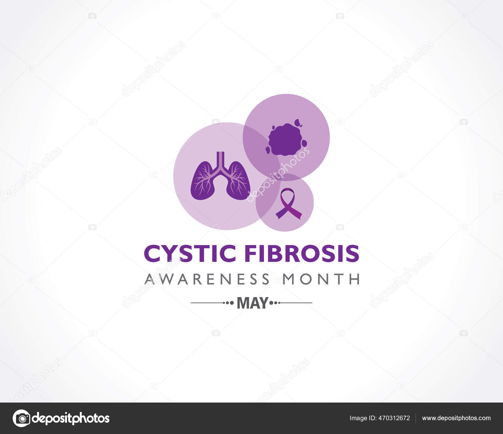 Vector Illustration Cystic Fibrosis Awareness Month Observed May