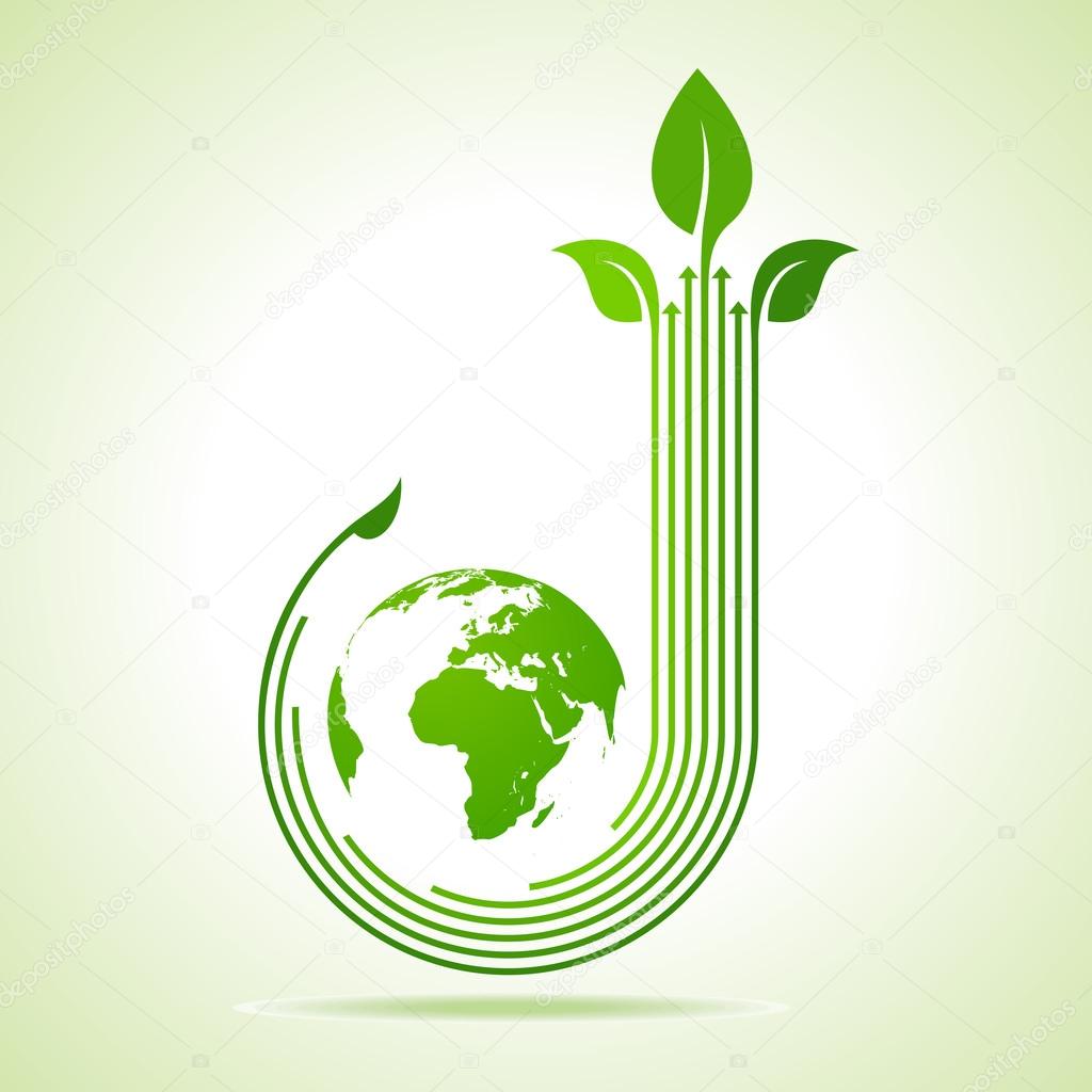 Eco earth with leaves Stock Vector by ©graphicsdunia4u 62545591