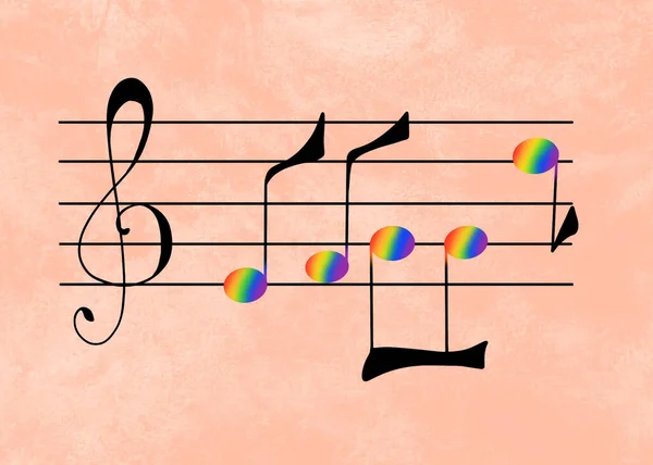 Rainbow Music Notes Backgrounds