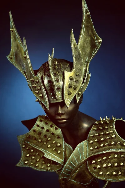 Mannequin in head wear and armour with spikes — Stock Photo © FREE0NE ...