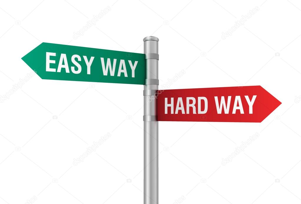 Easy hard way road sign Stock Photo by ©mstanley 122874130