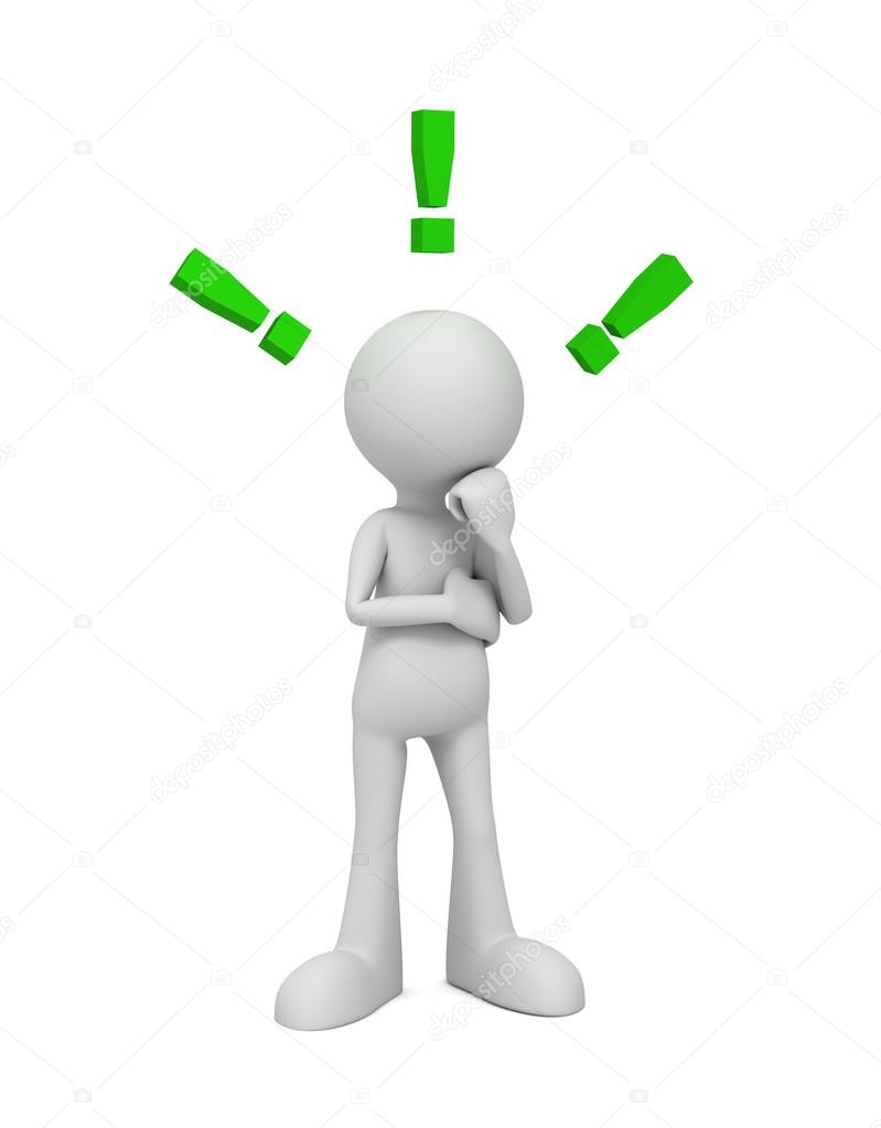 Man exclamation point concept 3d illustration Stock Photo by ©mstanley ...