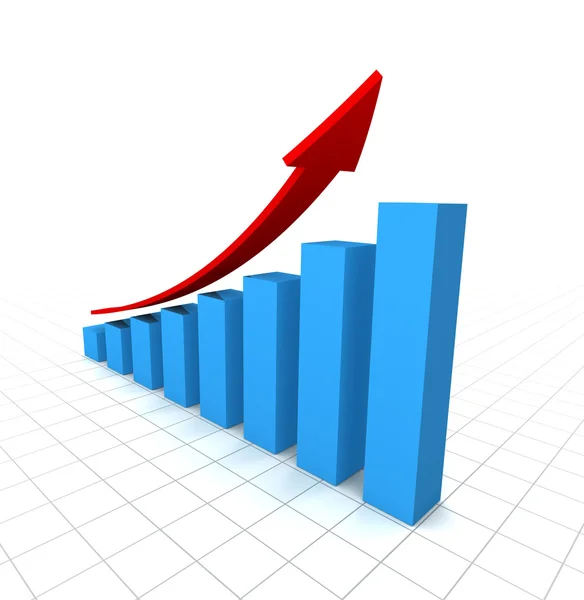 Rising business graph concept 3d illustration — Stock Photo © mstanley ...
