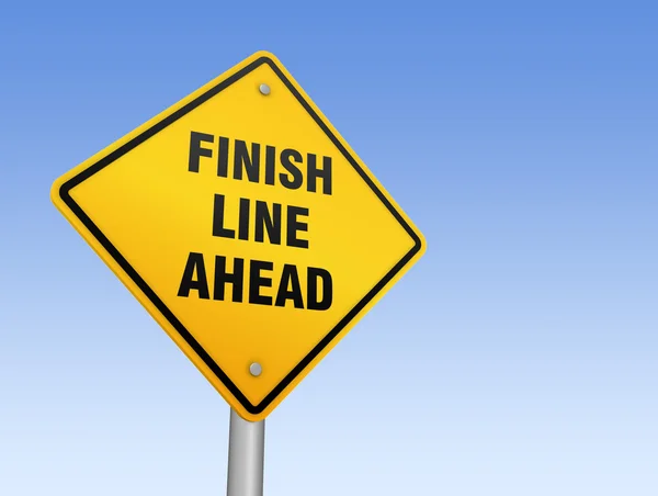 Finish line ahead road sign concept illustration Stock Photo by ...