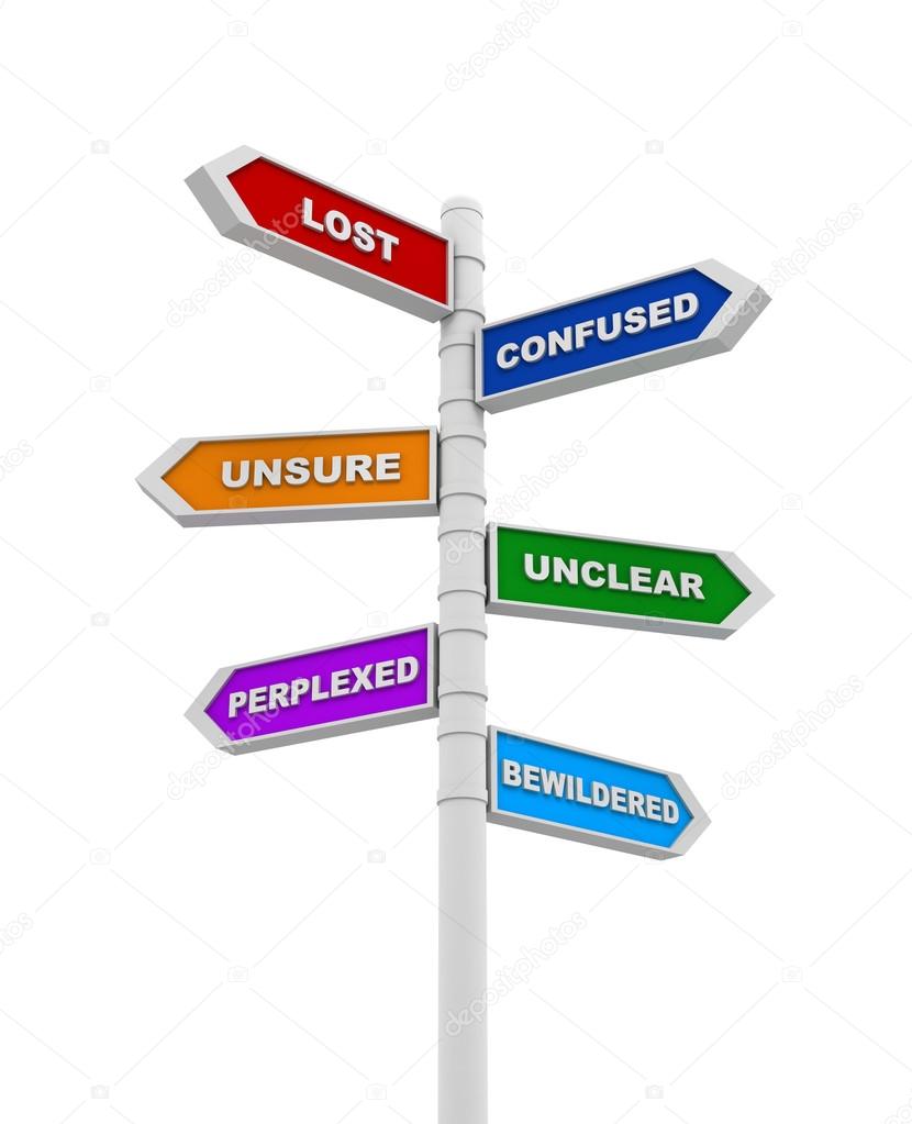 Lost confused signs concept 3d illustration — Stock Photo © mstanley ...