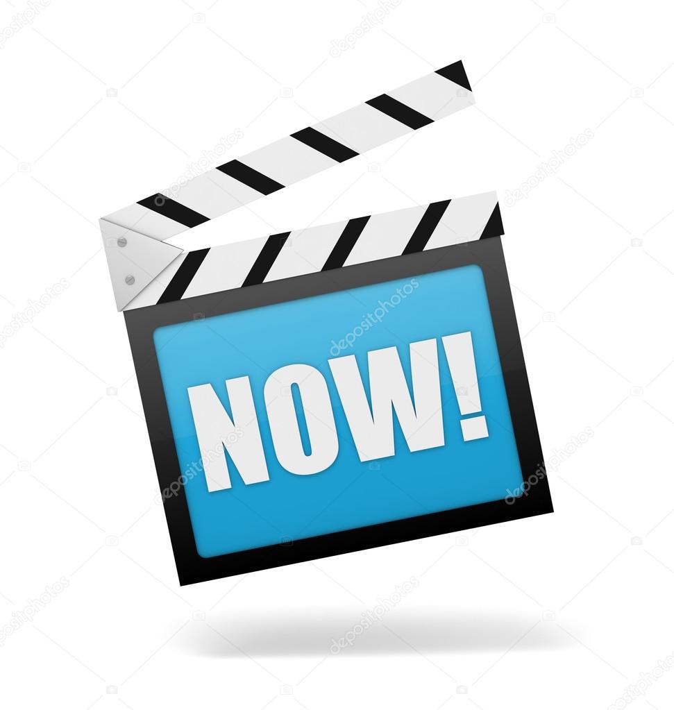 Now clapperboard concept 3d illustration — Stock Photo © mstanley ...
