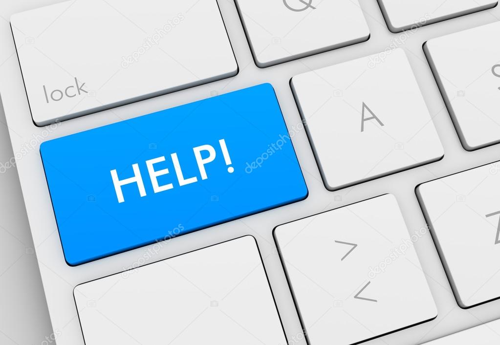 Help keyboard concept 3d illustration — Stock Photo © mstanley #123802602