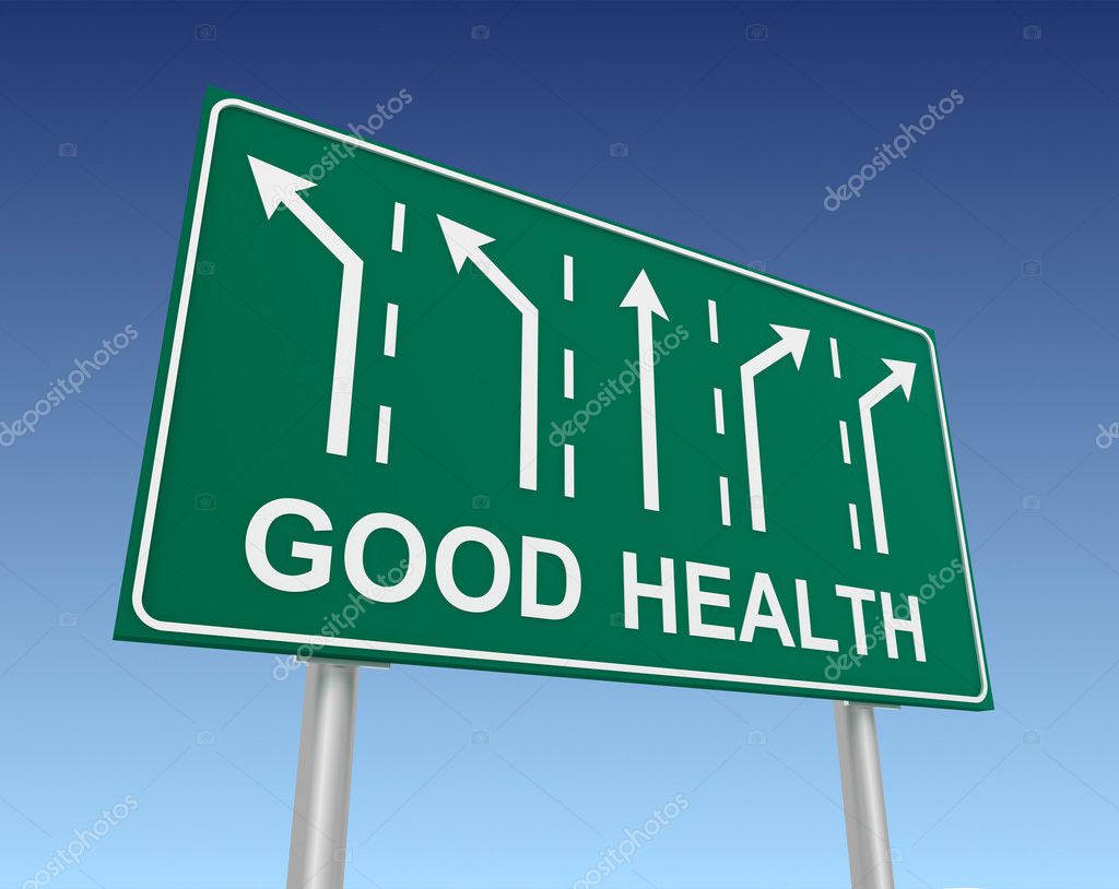 Good health road sign 3d illustration — Stock Photo © mstanley #123808266