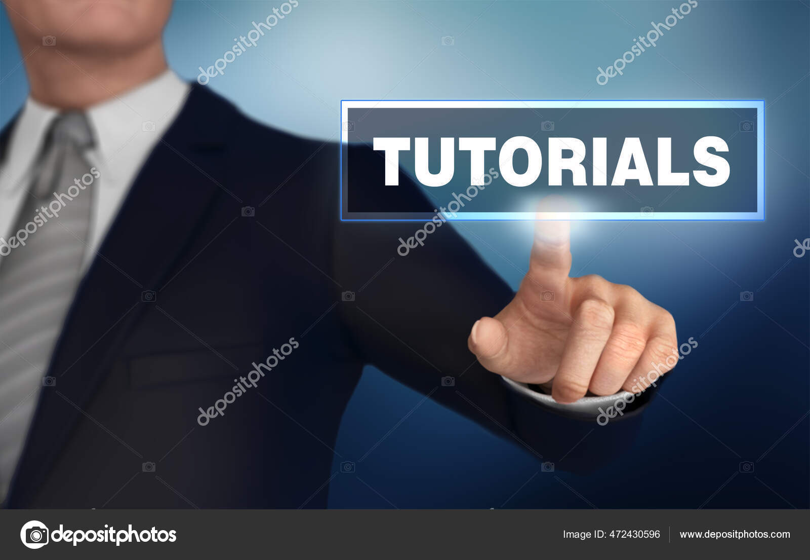 Tutorials Finger Pushing Concept Illustration — Stock Photo © mstanley ...