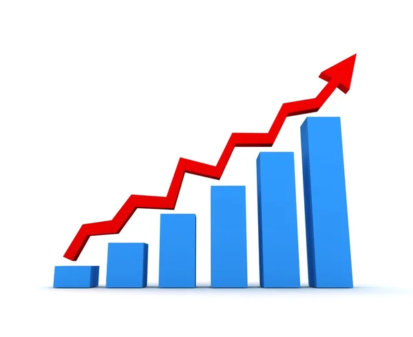 Rising business graph concept 3d illustration — Stock Photo © mstanley ...
