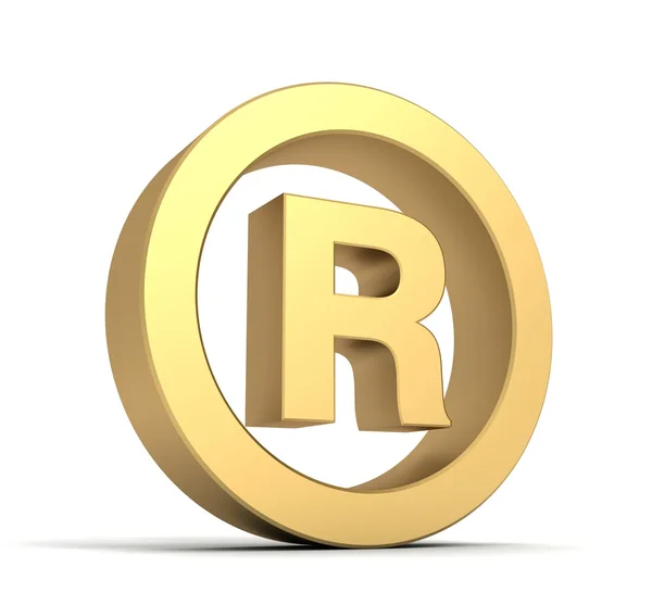 Registered trademark 3d golden sign isolated on white background ⬇ ...