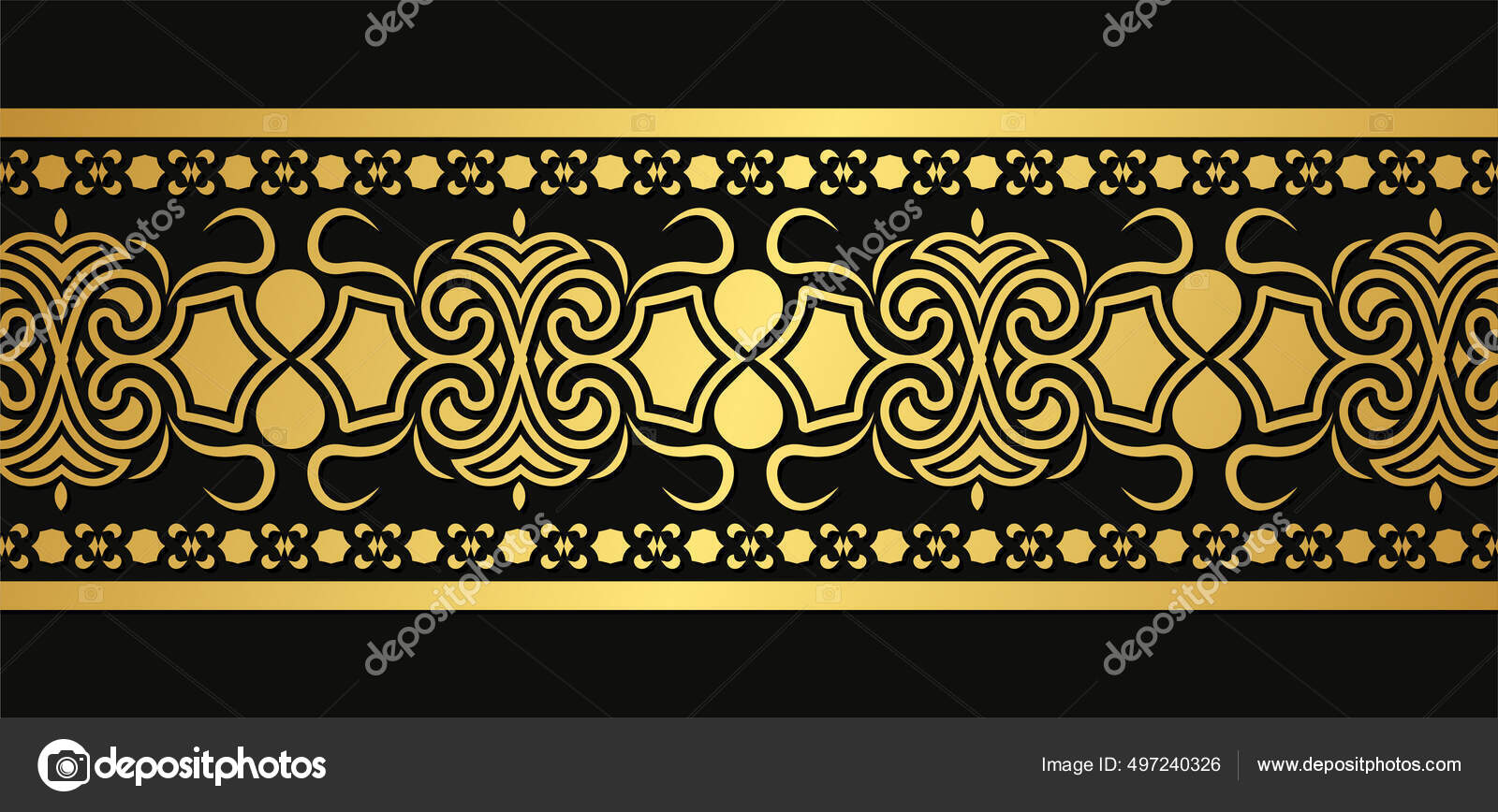 Modello Design Bordo Ornamentale Dorato - Vettoriale Stock di ...