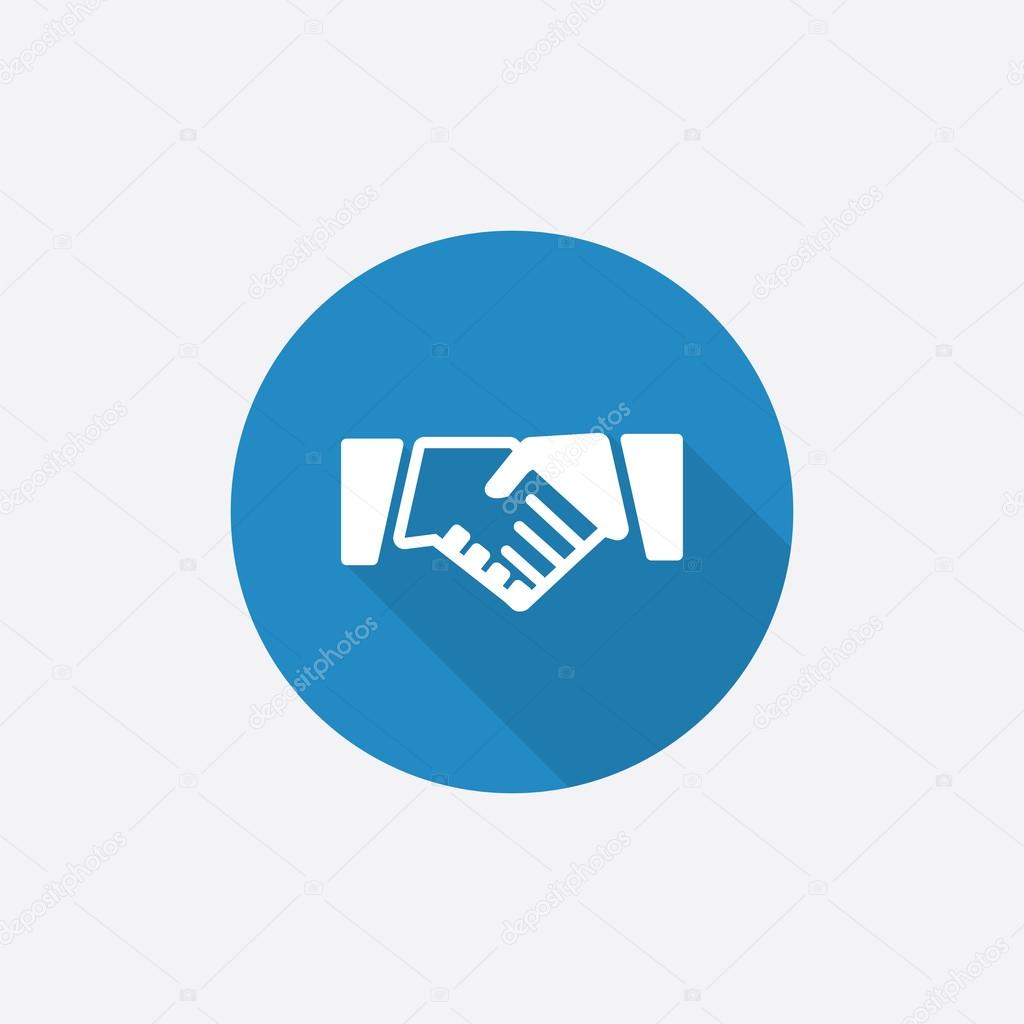 Handshake Flat Blue Simple Icon with long shado Stock Vector by ©rashad ...