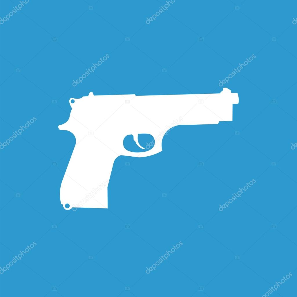 Gun icon, white on the blue background Stock Vector Image by ©rashad ...