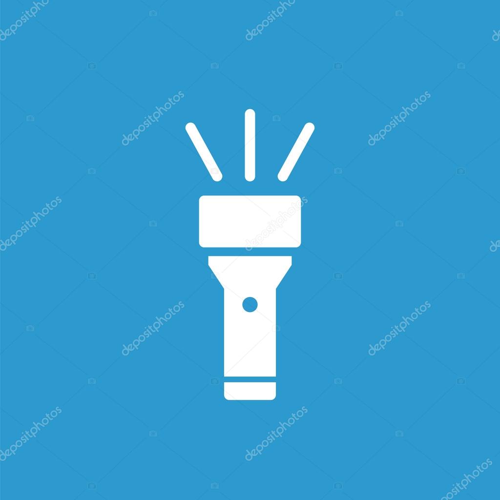 Flashlight icon, white on the blue background Stock Vector Image by ...