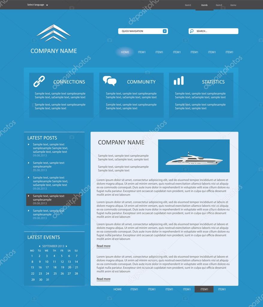 Blue website template Stock Vector Image by ©rashad_ashurov #56890213