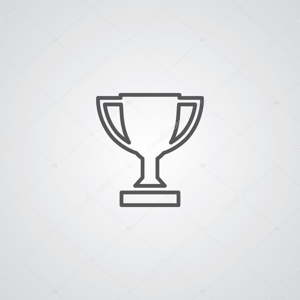Winner cup outline symbol, dark on white background, logo templa Stock ...