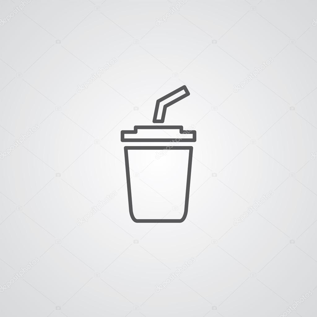 Coffee outline symbol, dark on white background, logo templat Stock ...