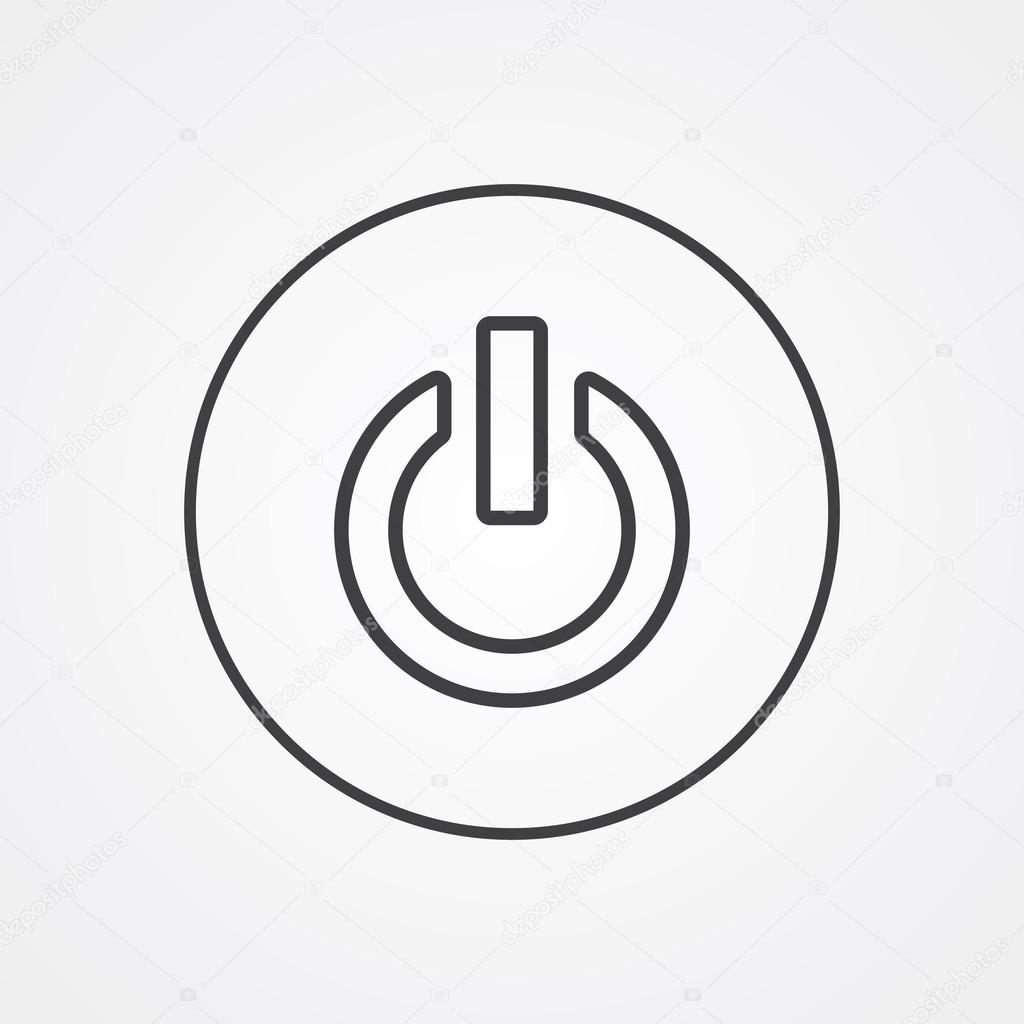 poder en símbolo de contorno, oscuro sobre fondo blanco, plantilla de ...