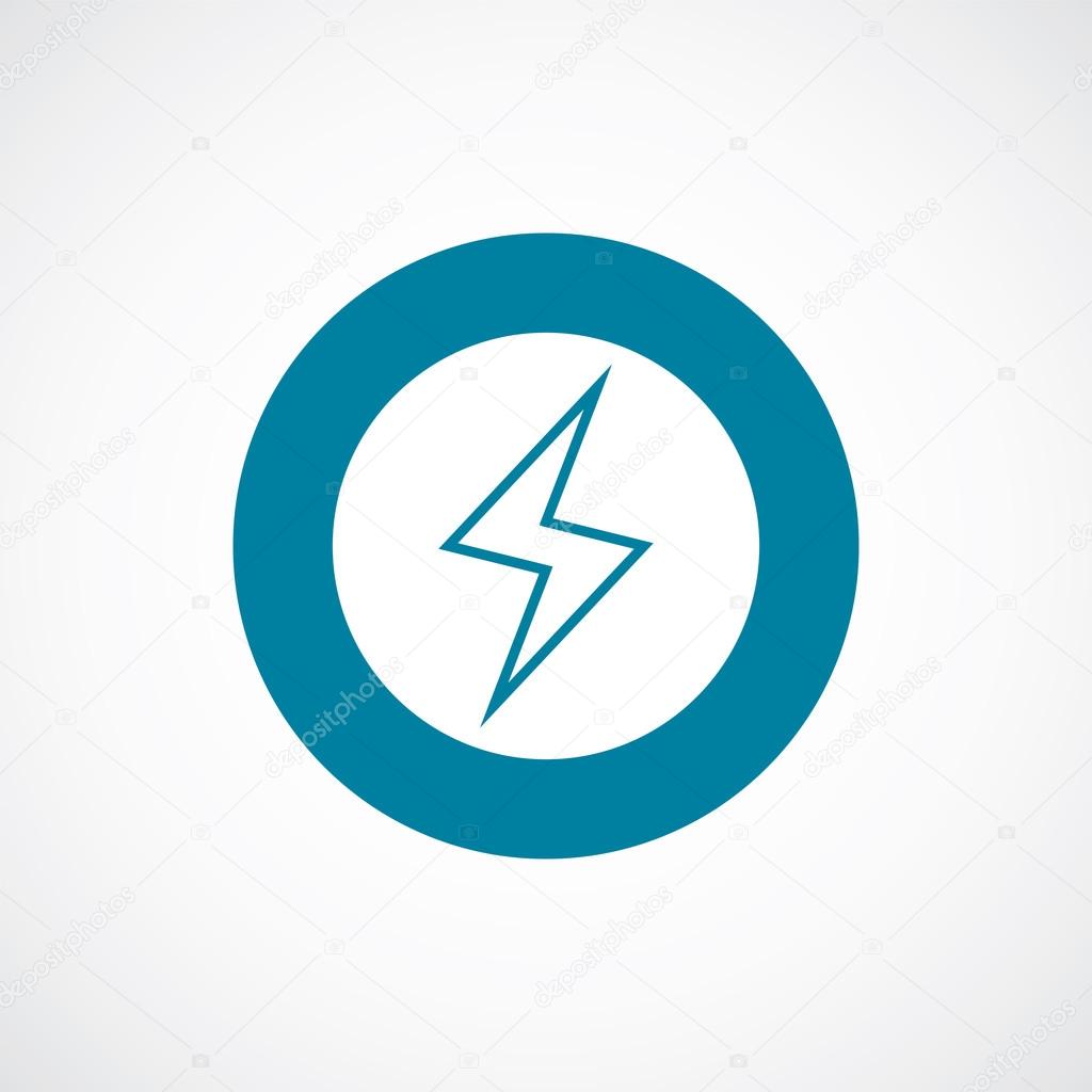 rayo icono negrita borde círculo azul 2024