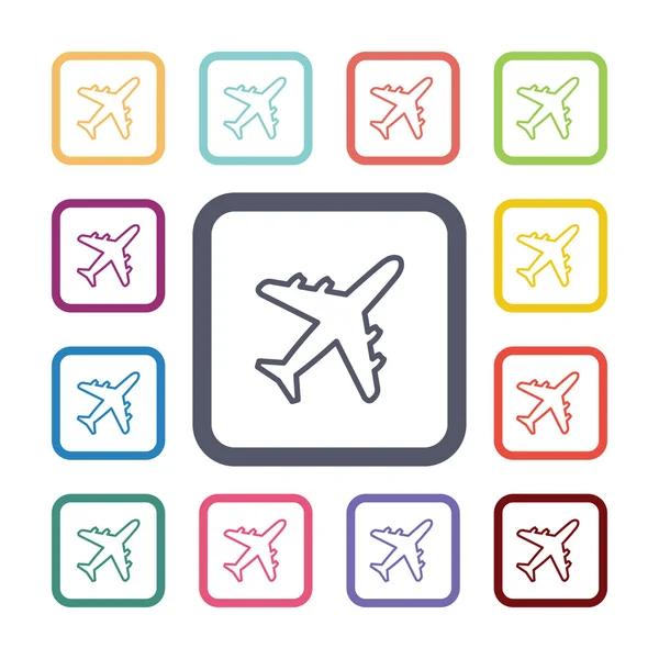 Flight status icons. Airport information symbol set. On time, unknown ...
