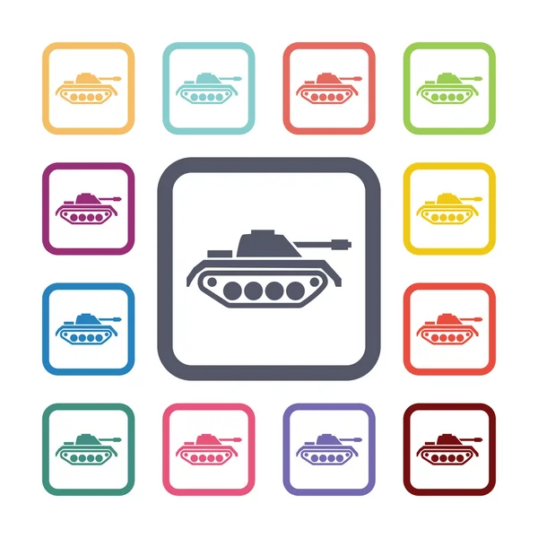 Tanque de guerra ícone plano Vector Art Stock Images | Depositphotos