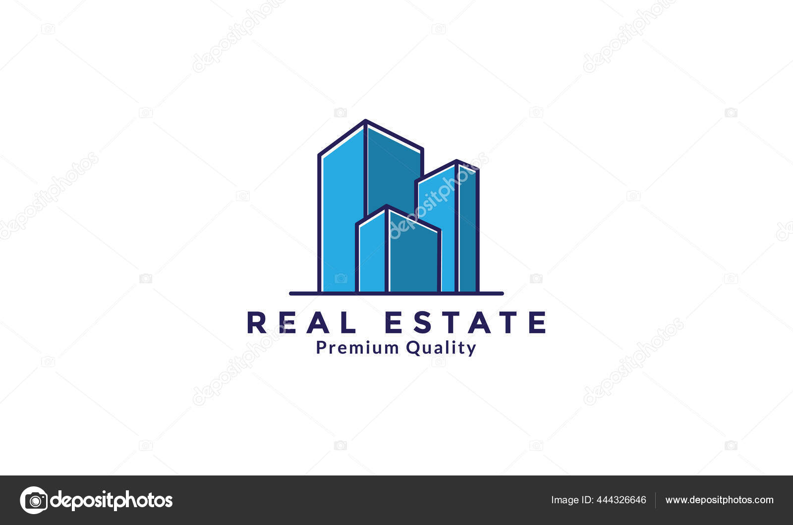 High Building Line Colorful Logo Symbol Icon Vector Graphic Design ...