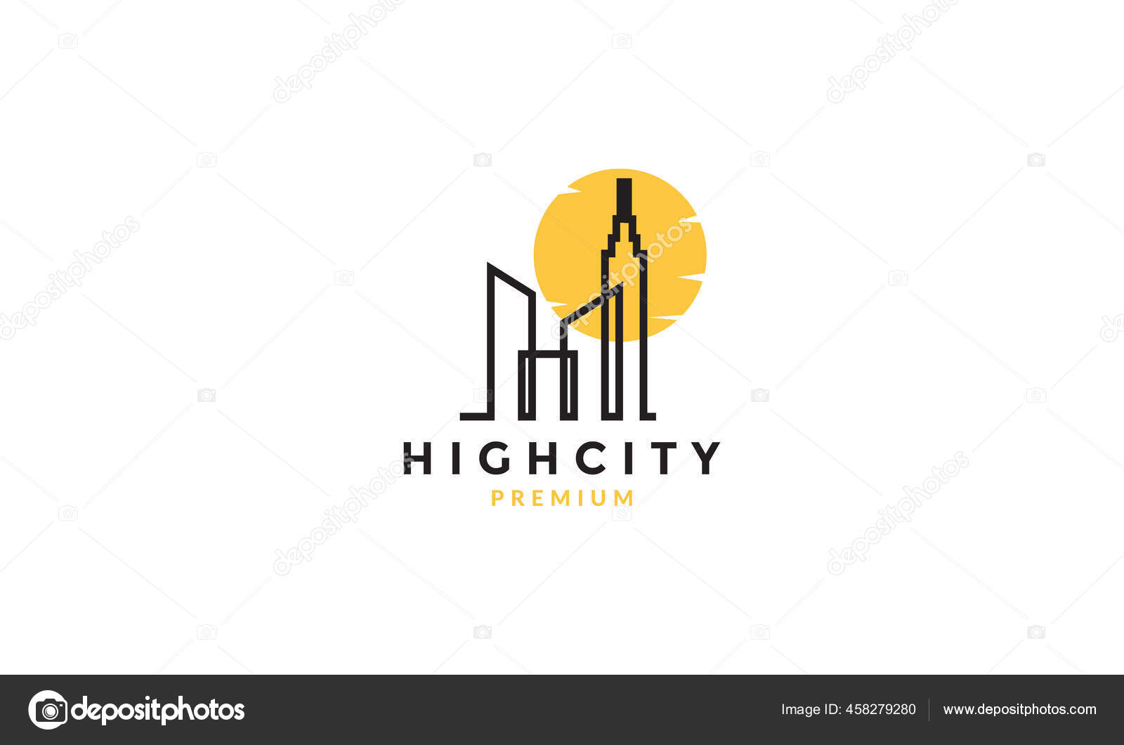 Skyscraper High Building Sunset Logo Vector Symbol Icon Design ...