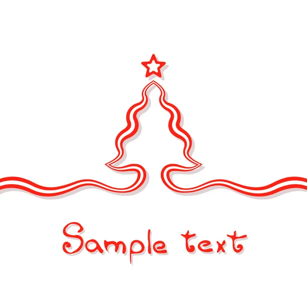 Christmas Tree line red Stars — Stock Vector © Graphicgum #90135644