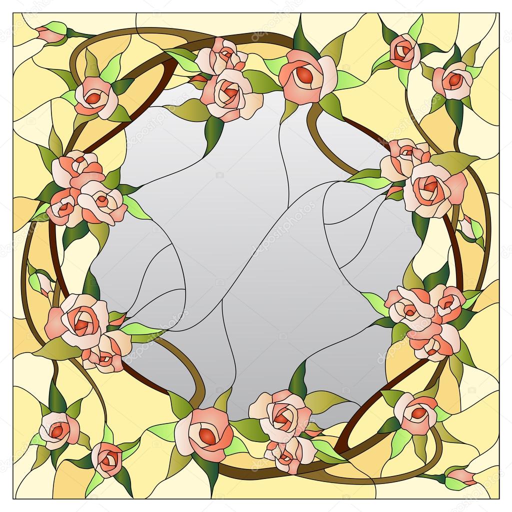 Floral stained glass pattern Stock Vector Image by ©gamiag #109641964