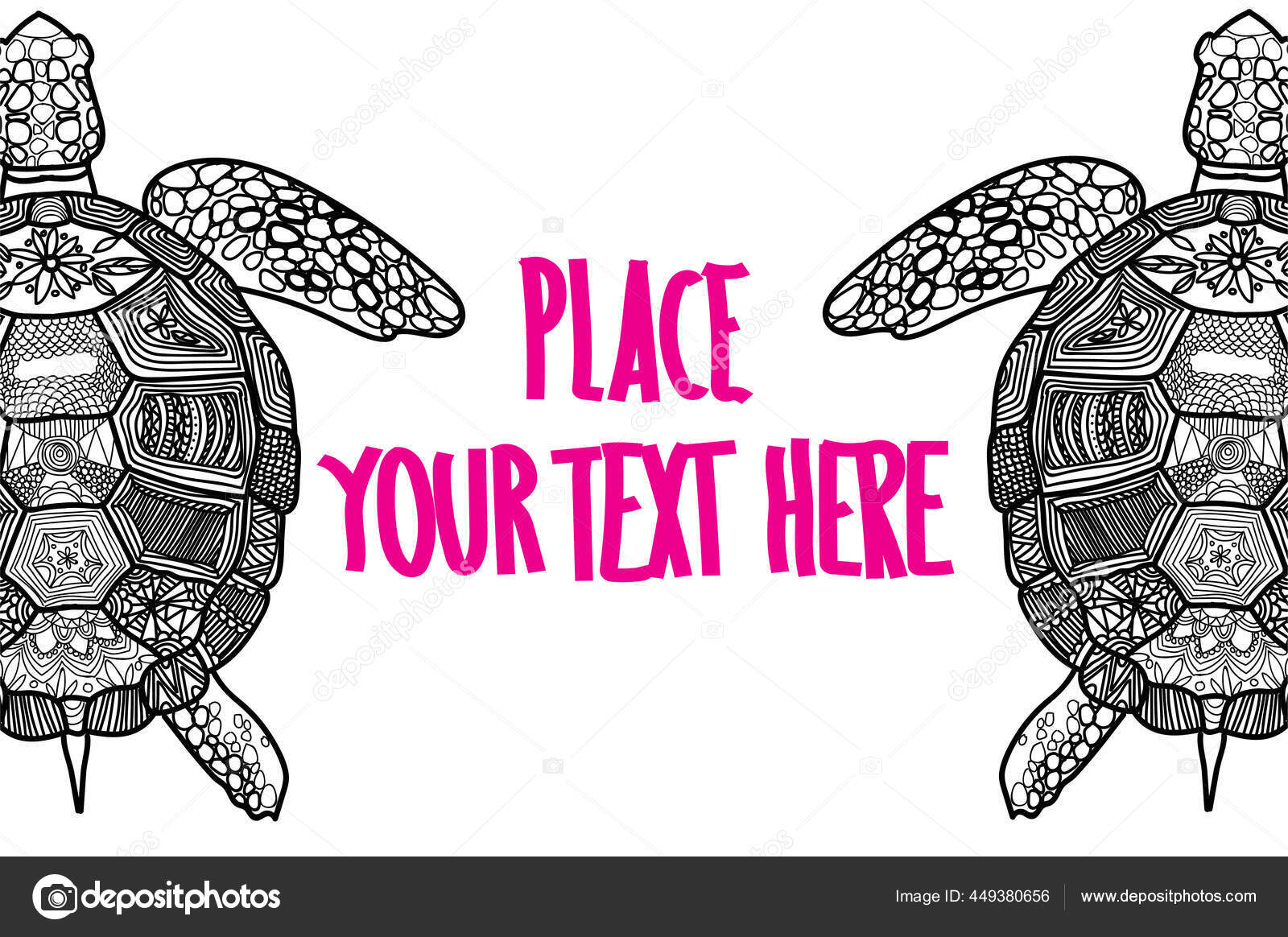 Pond Slider Turtle Doodling Coloring Book Drawing Many Details ...