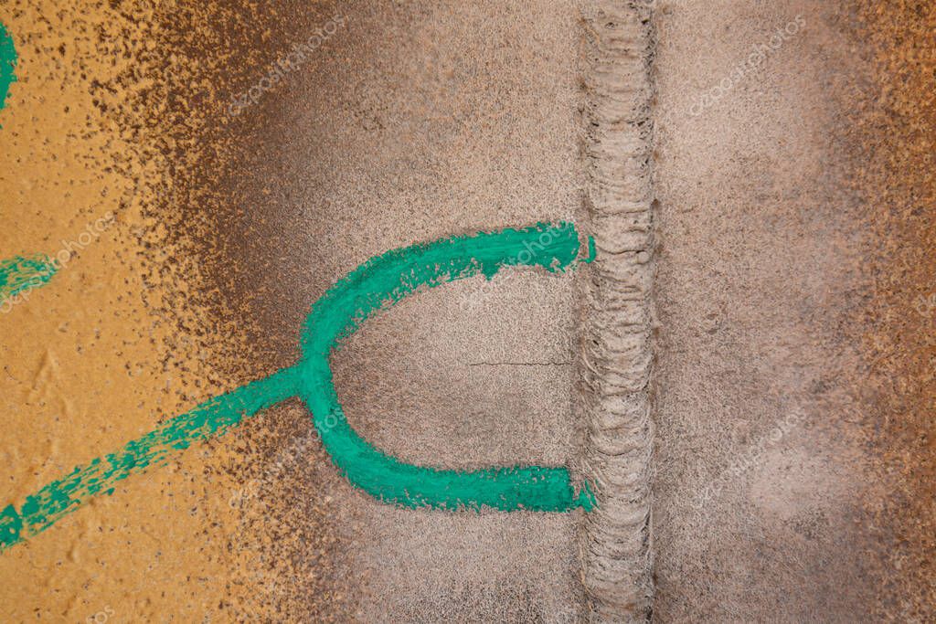 Crack steel butt weld carbon background white contrast of magnetic ...